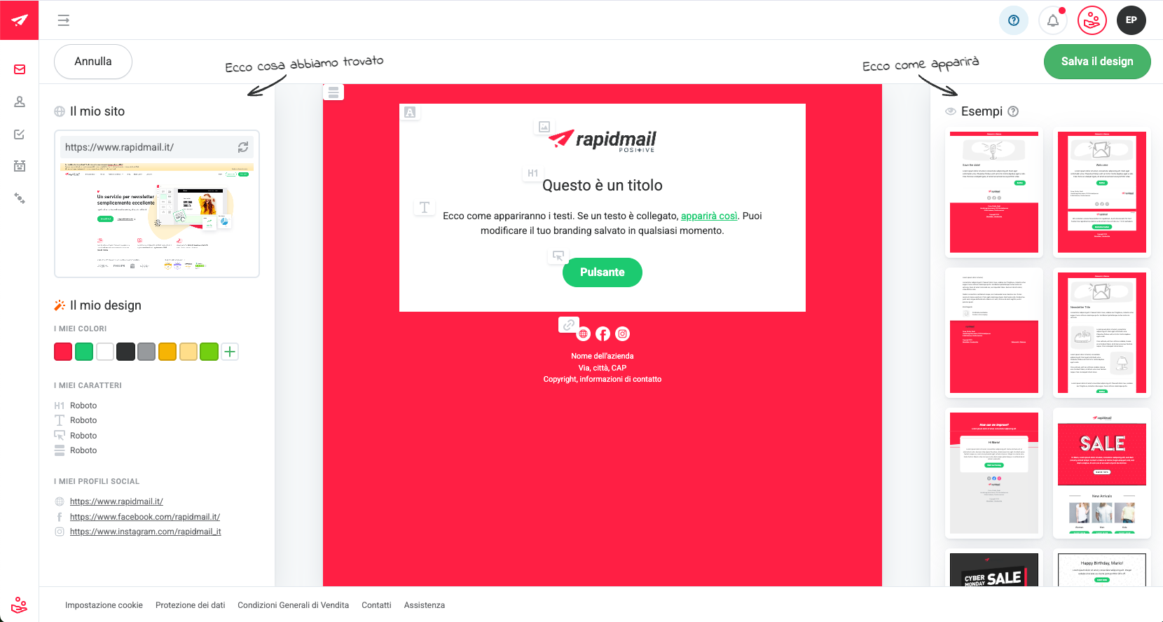 Crea automaticamente newsletter con il tuo design aziendale